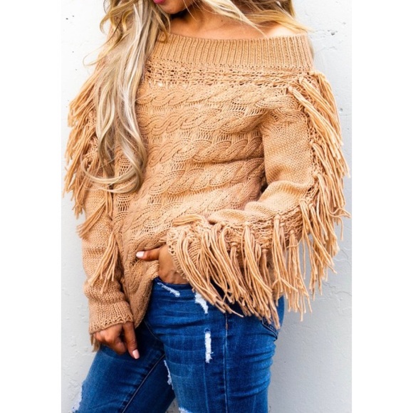 Sweaters | Chic Fringe Tassel Sleeve Detail Sweater | Poshmark